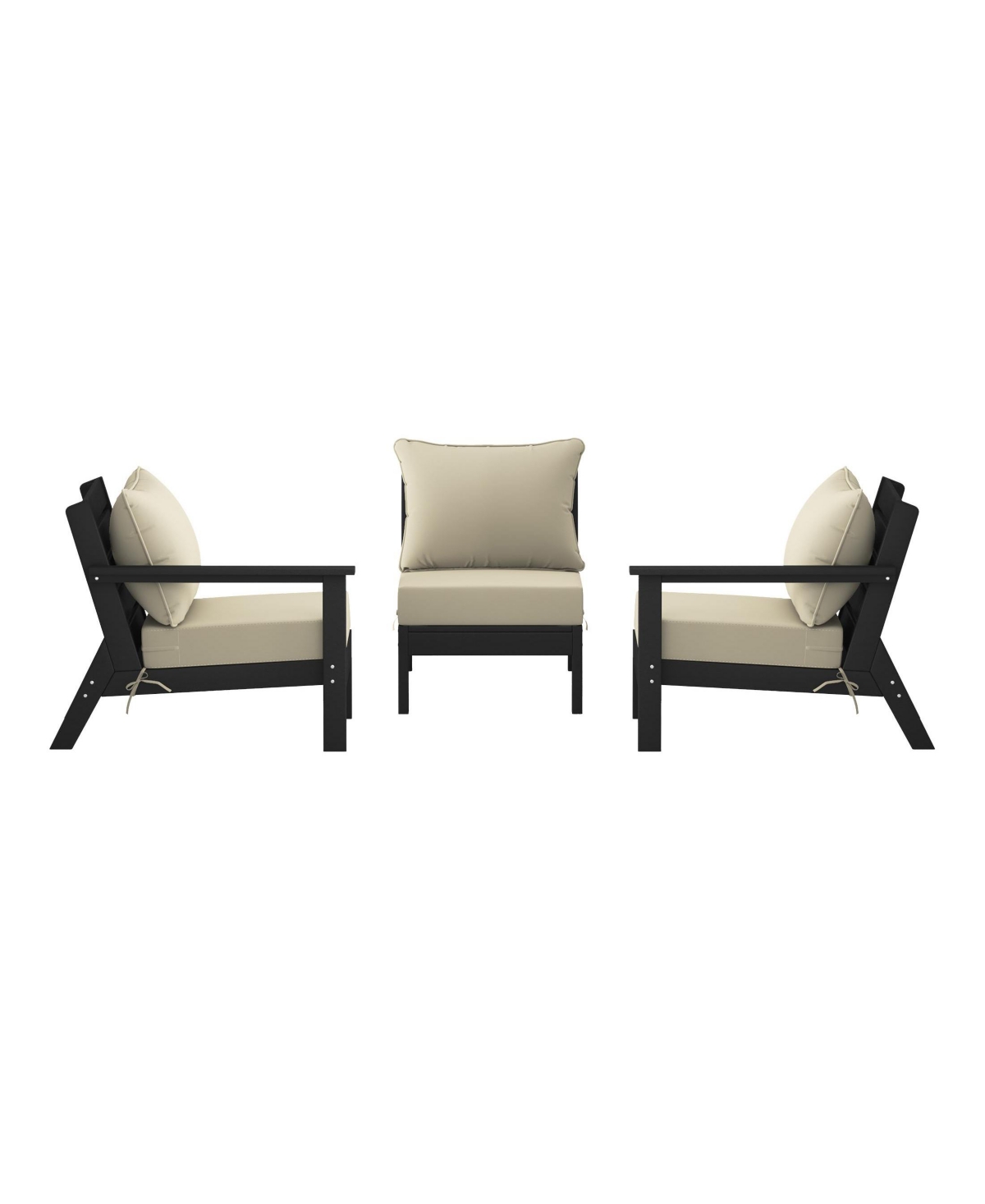 Click here for Outdoor Patio Hdpe Black Sectional Sofa with Patio... prices