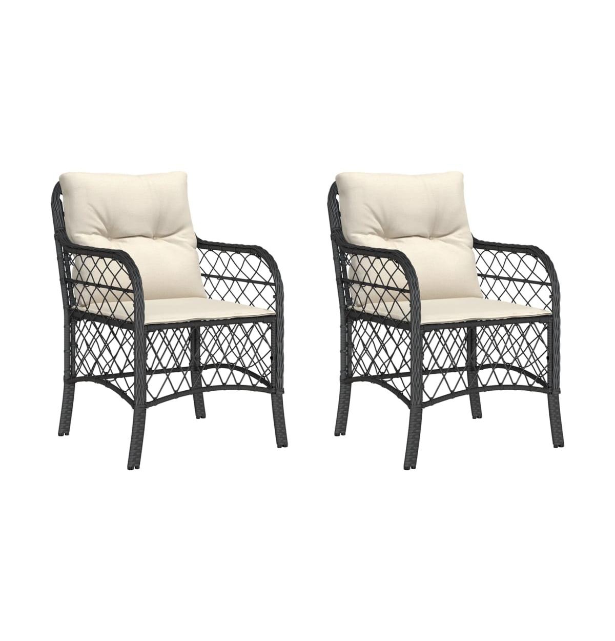 Click here for Patio Chairs with Cushions 2 pcs Black Poly Rattan... prices