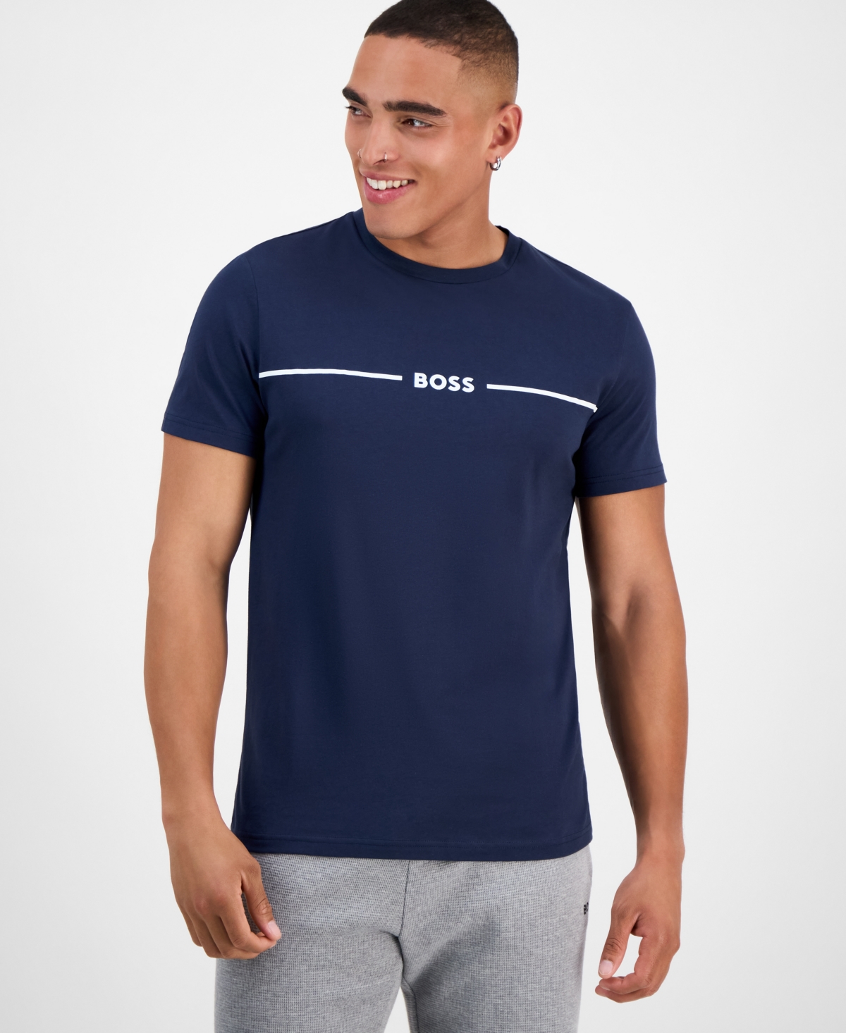 Click here for Hugo by Hugo Boss Mens Logo T-Shirt - Navy prices