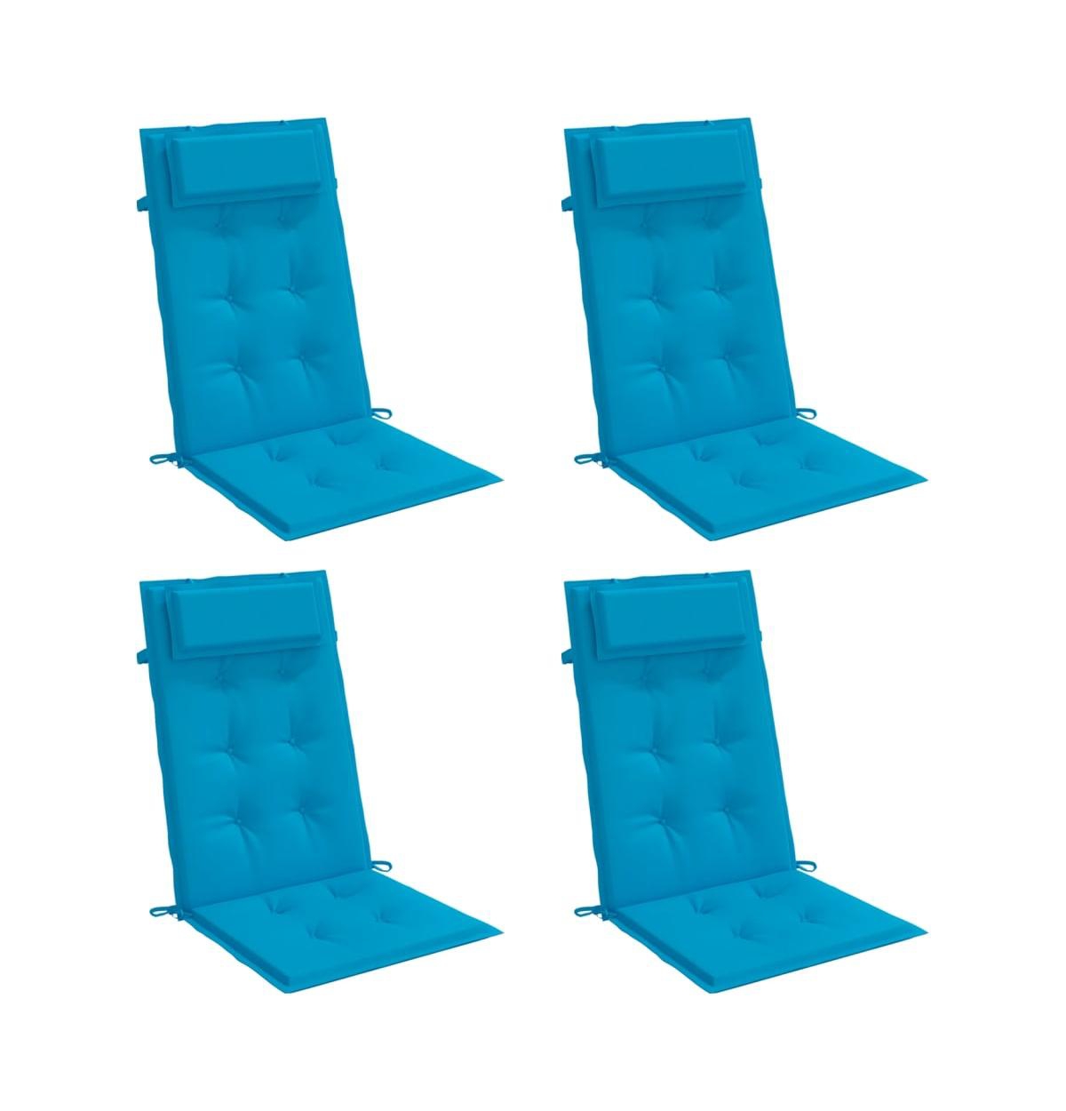 Click here for vidaXL Highback Chair Cushions 4 pcs Light Blue Ox... prices