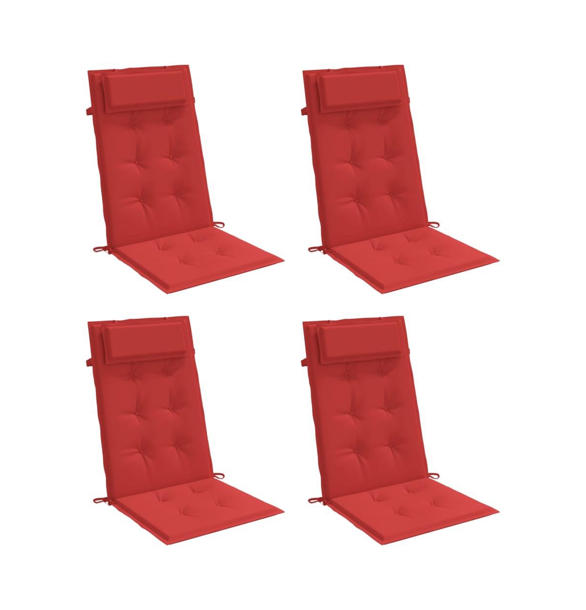 Click here for vidaXL Highback Chair Cushions 4 pcs Red Oxford Fa... prices