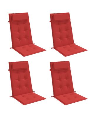 vidaXL Highback Chair Cushions 4 pcs Red Oxford Fabric - Macy's