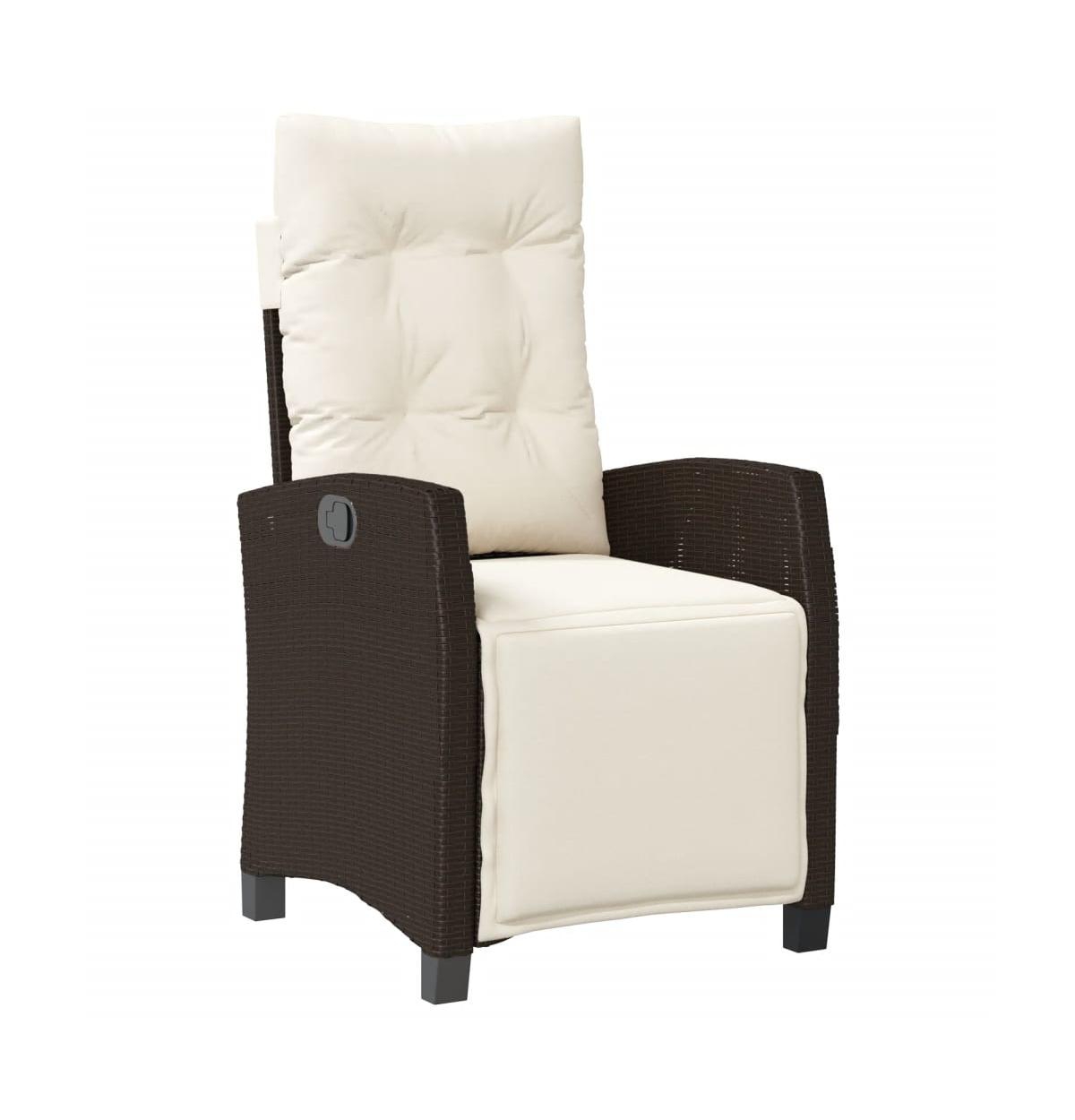 Click here for Reclining Patio Chair with Footrest Brown Poly Rat... prices