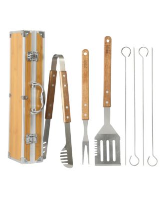 Gibson Home Barbeque Pro 8 Piece BBQ Tools W/ Acacia Wood Handles and ...