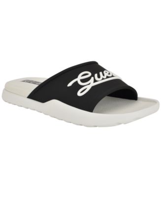 GUESS Men's Molar Branded Elevated Pool Slides - Macy's