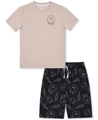 Max & Olivia Big Boy Smiley Drip Shorts Pajama Set - Macy's