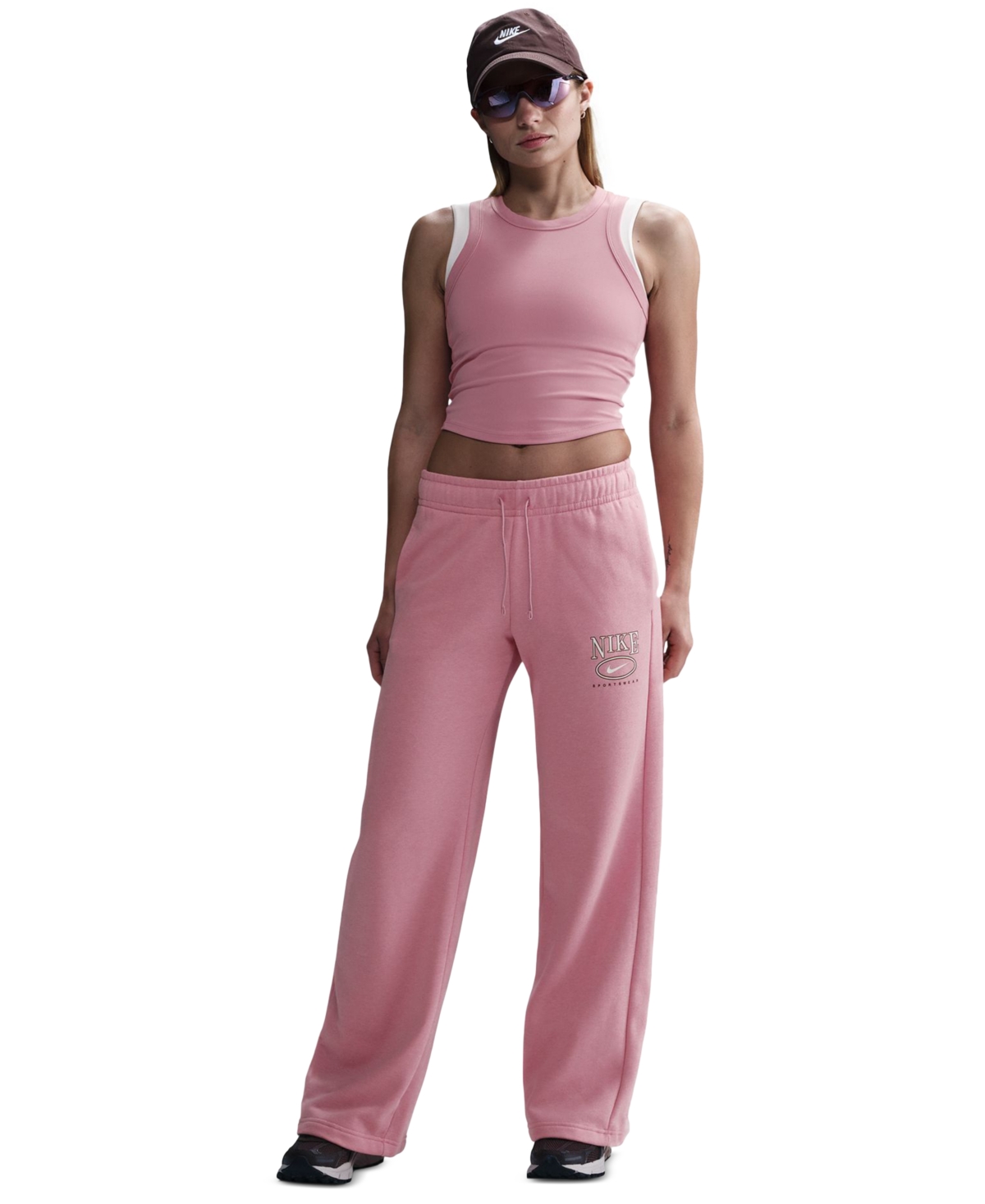 Click here for Nike Sportswear Womens Club Fleece Mid-Rise Wide-L... prices