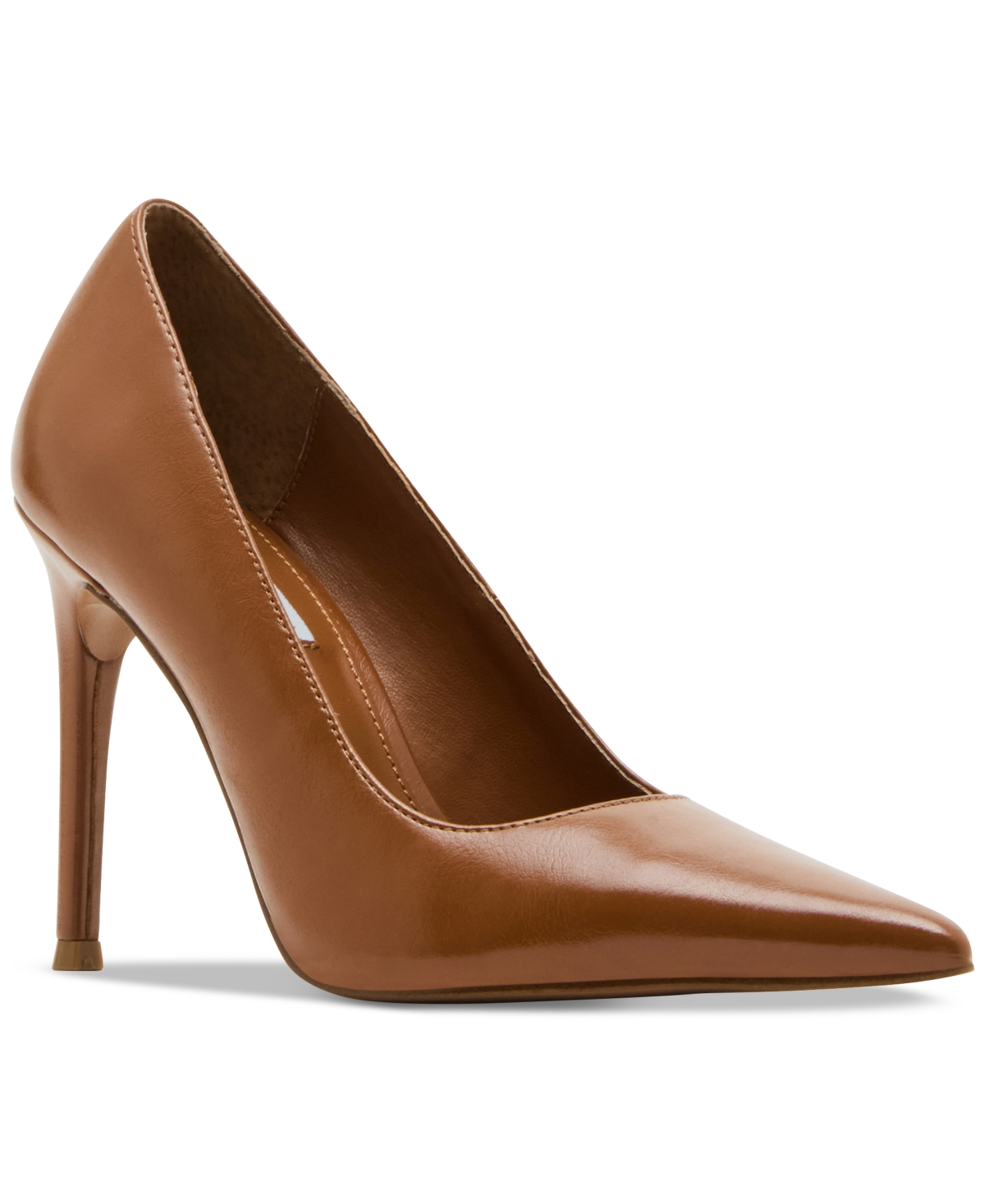 Steve Madden Womens Reya Pointed-Toe Pumps - Carmel Box Patent