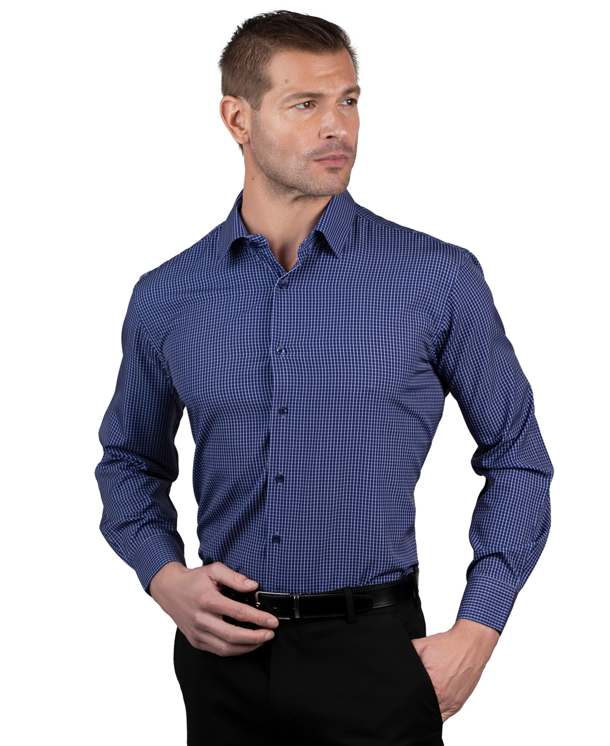 Click here for Nautica Mens Slim Fit Supershirt Dress Shirt - Dar... prices