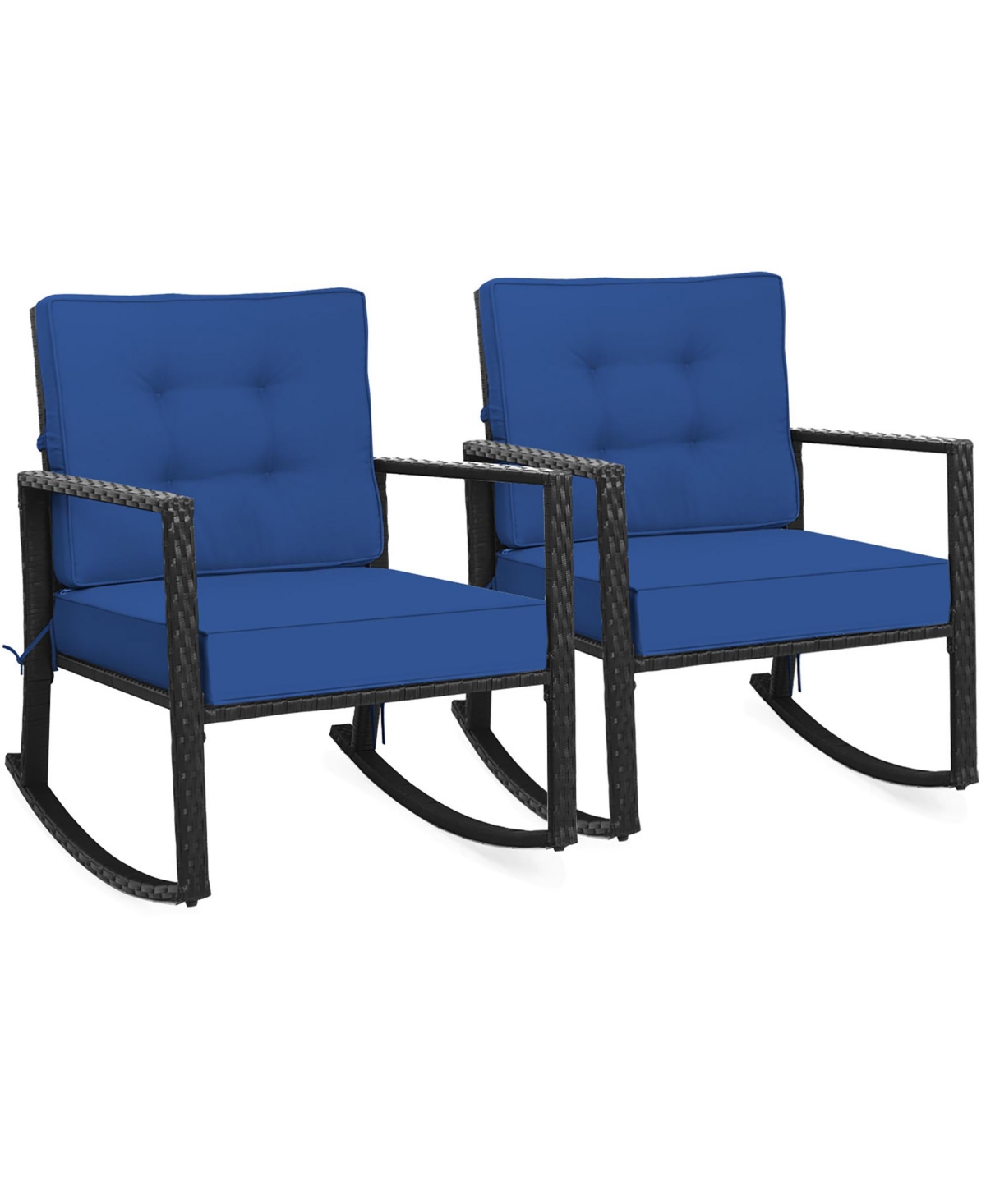 Click here for 2 Pcs Patio Rattan Rocker Chair Outdoor Glider Roc... prices