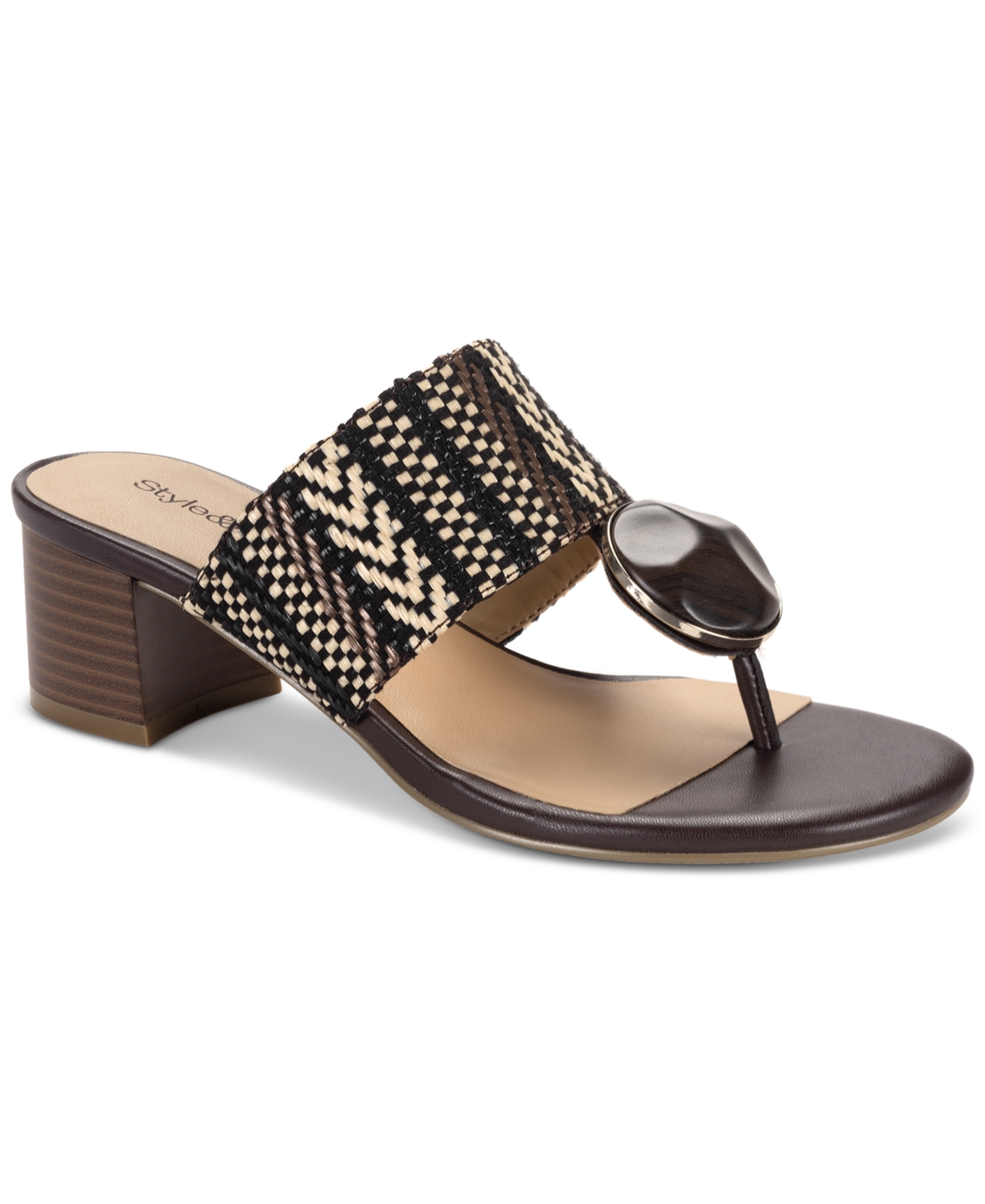 Click here for Style & Co Womens Brandyy Embellished Raffia Sanda... prices