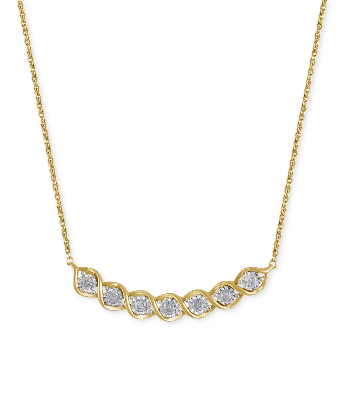 Click here for Diamond Twist Curved Bar 16-3/4 Collar Necklace (1... prices