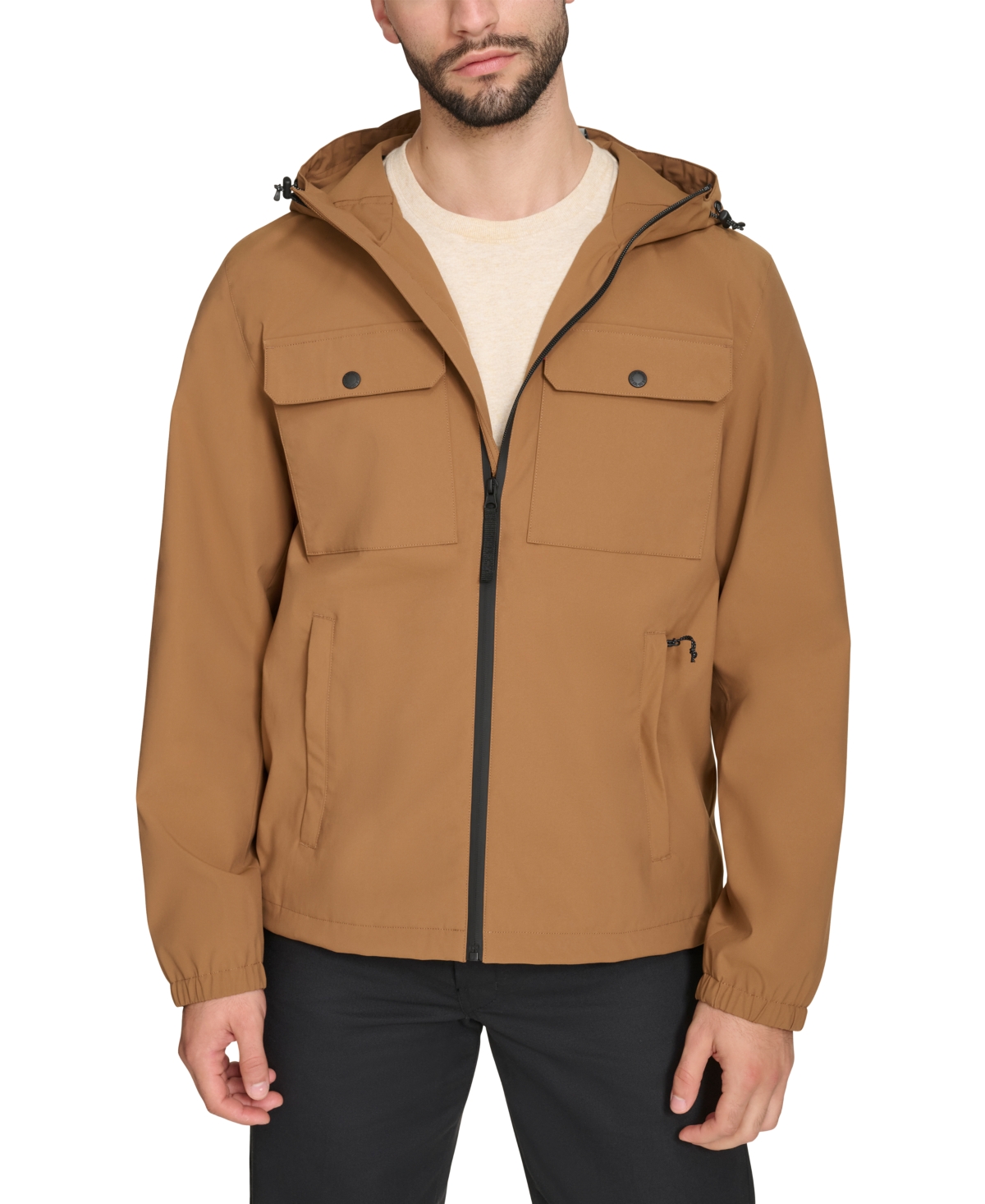 Click here for Levis Mens Hooded Rain Jacket - Brown prices