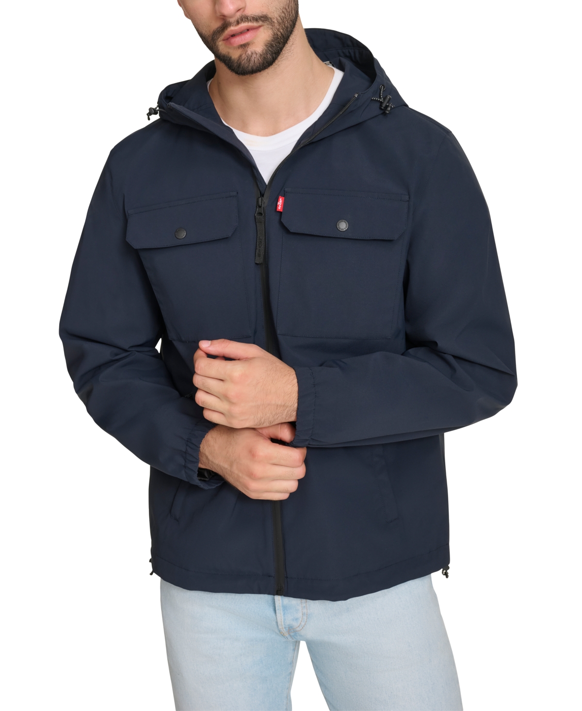 Click here for Levis Mens Hooded Rain Jacket - Navy prices
