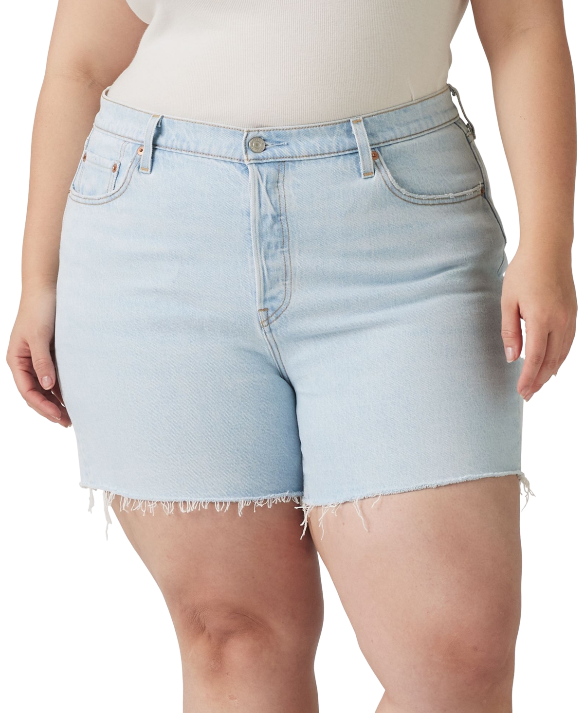 Click here for Levis Plus Size 501 Original High-Rise Shorts - Bl... prices