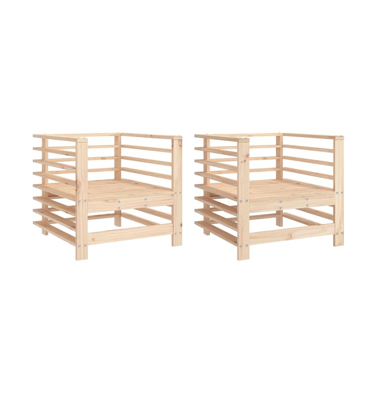 Click here for Patio Chairs 2 pcs Solid Wood Pine - Brown prices