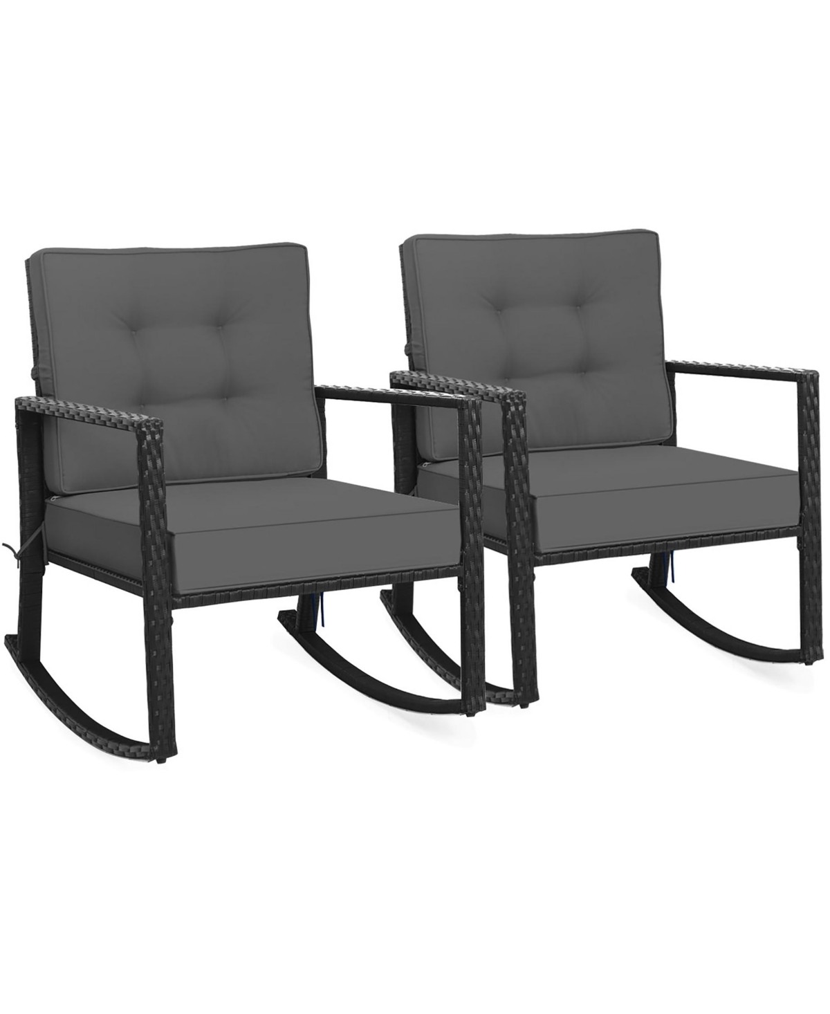 Click here for 2 Pcs Patio Rattan Rocker Chair Outdoor Glider Roc... prices