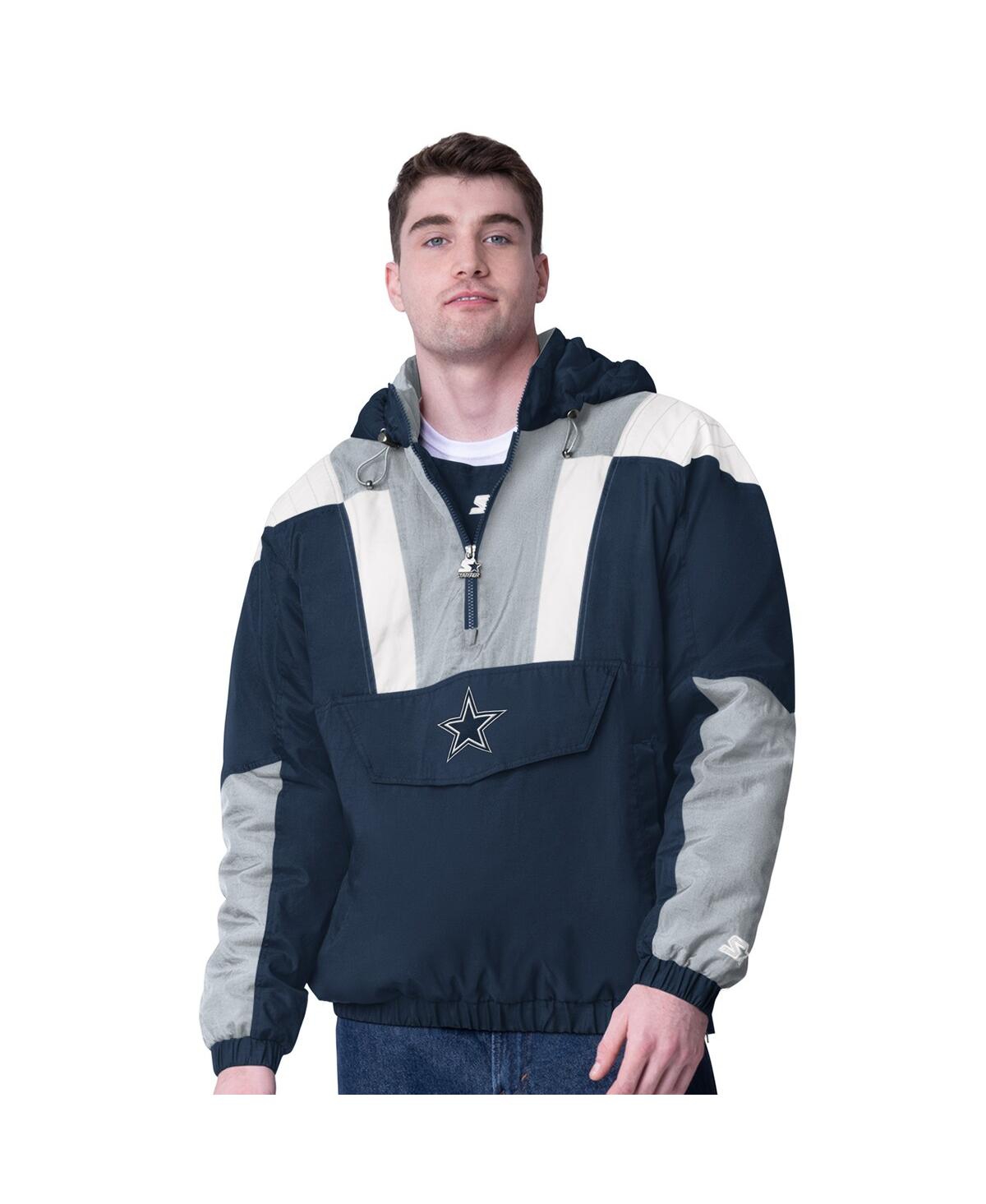 Click here for Starter Mens Navy Dallas Cowboys Half-Zip Pullover... prices