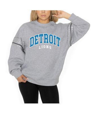 Gameday Couture Women's Ash Detroit Lions Rhinestone Drop Shoulder ...