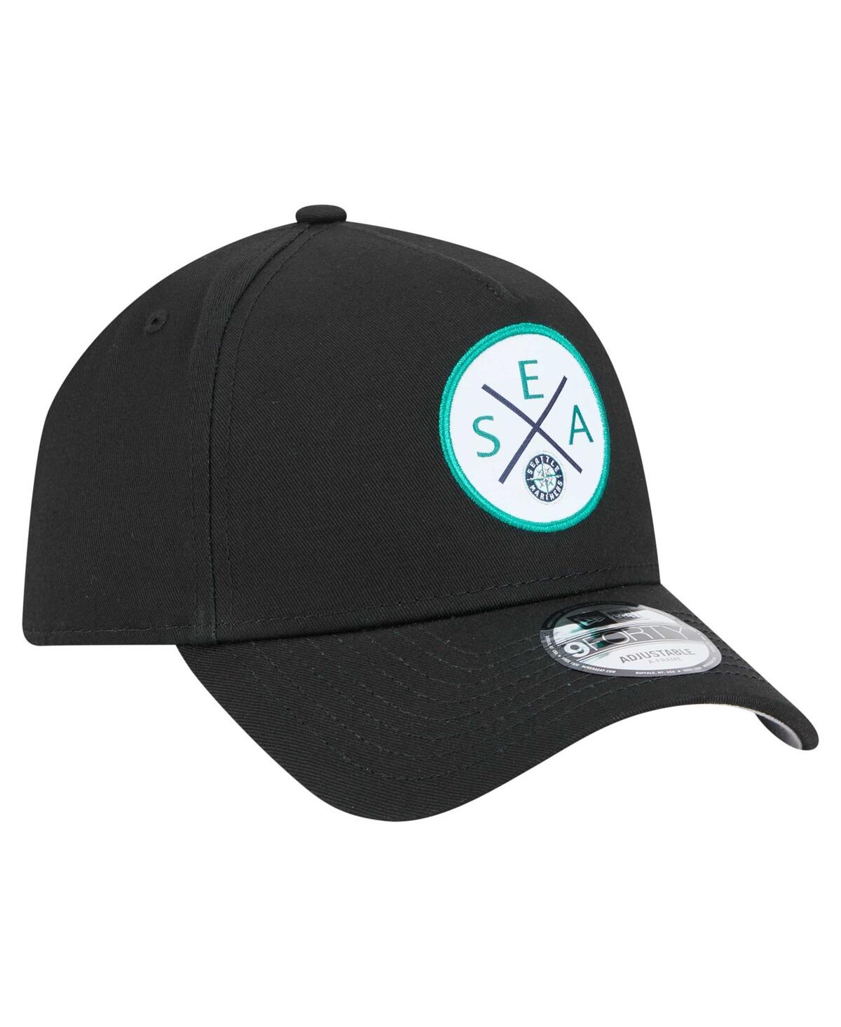 New Era Men's Black Seattle Mariners 9forty A-frame Adjustable Hat ...