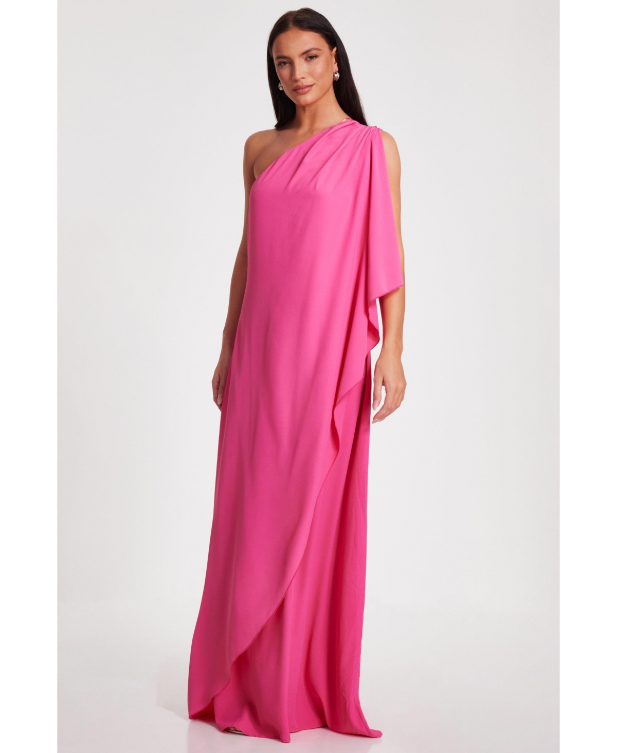 Click here for Quiz Womens One Shoulder Frill Detail Crepe Maxi D... prices