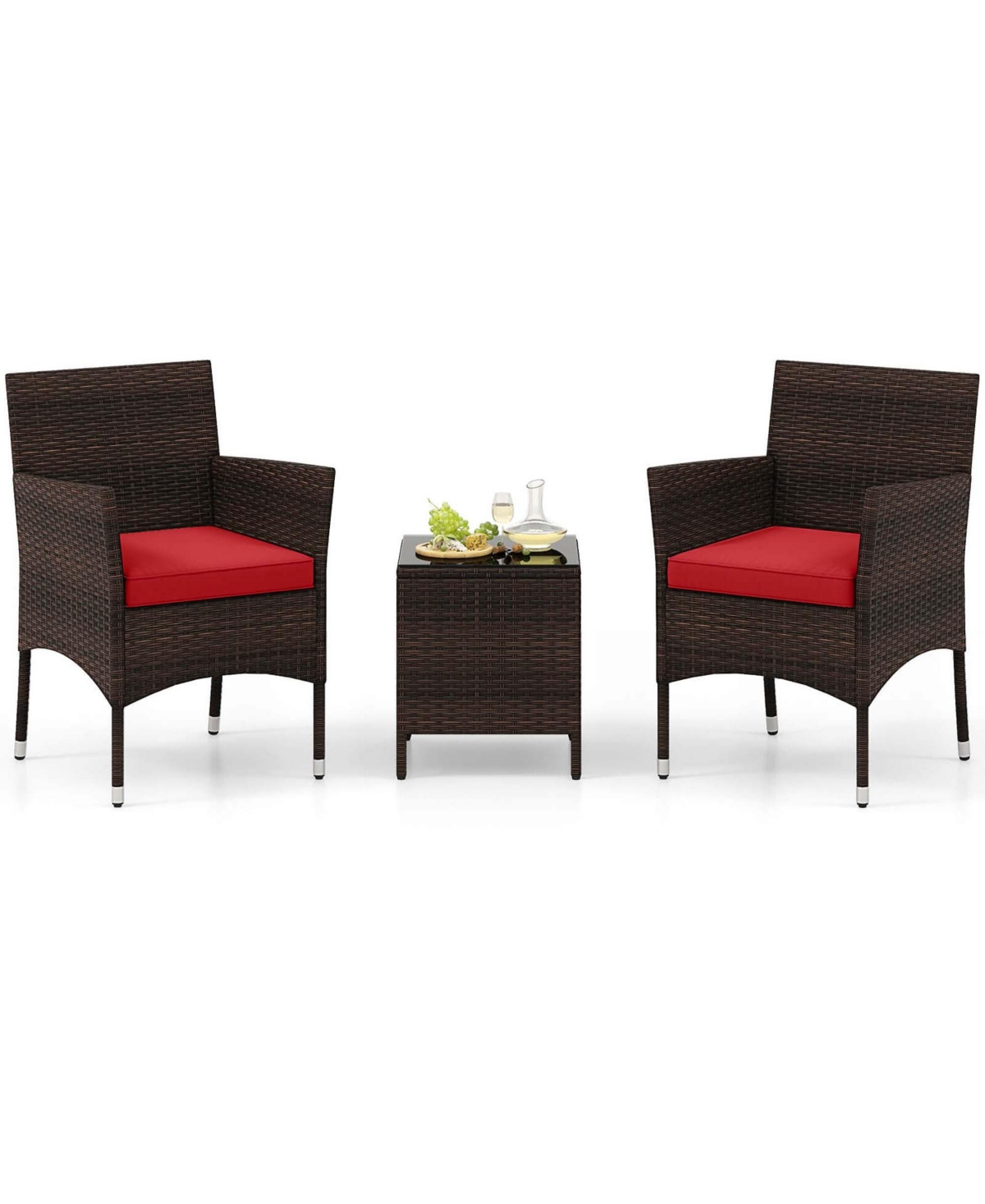 Click here for 3 Pcs Outdoor Conversation Set with Cushioned Seat... prices
