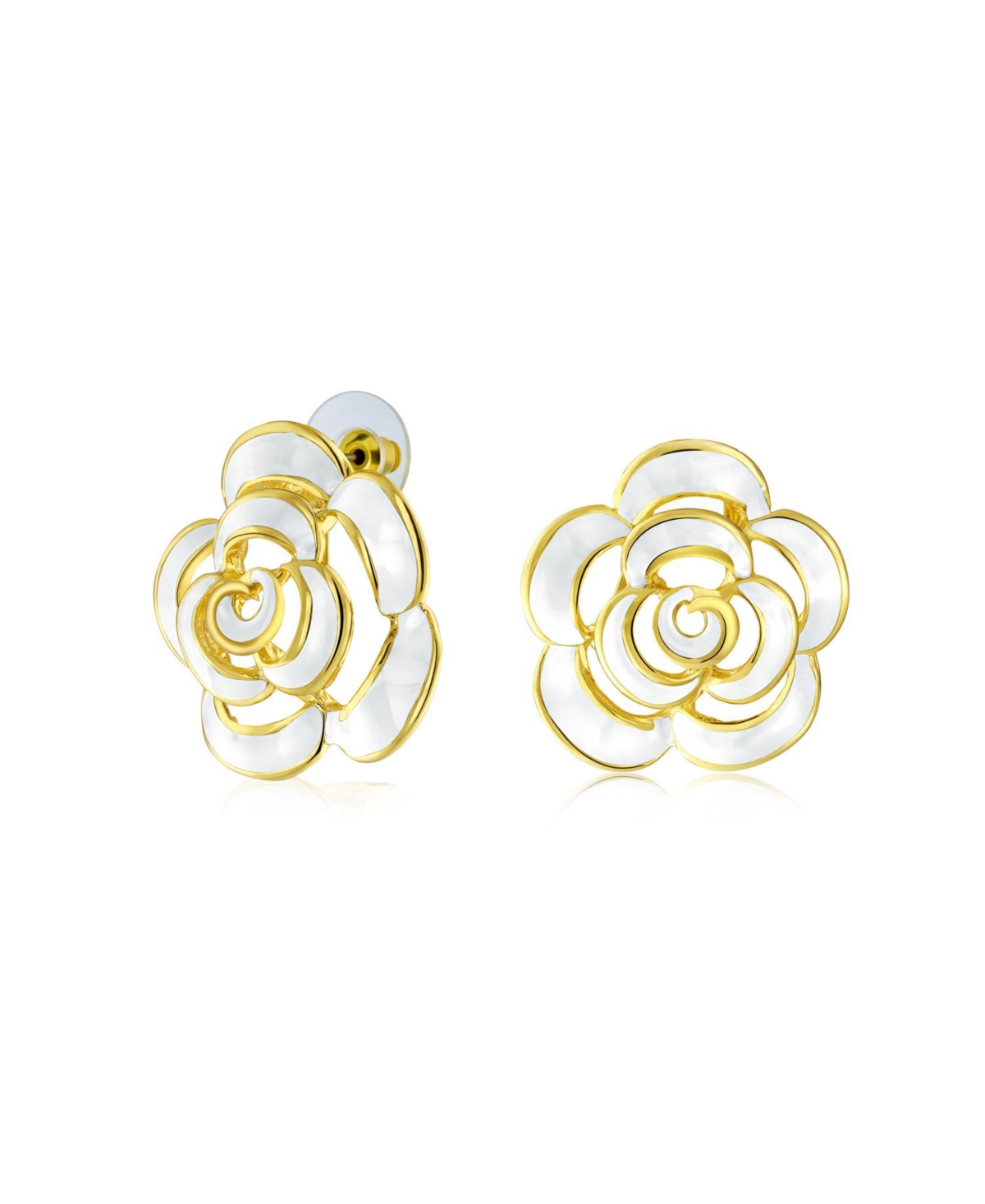 Click here for Bling Jewelry Fashion Enamel 3D White Rose Flower... prices