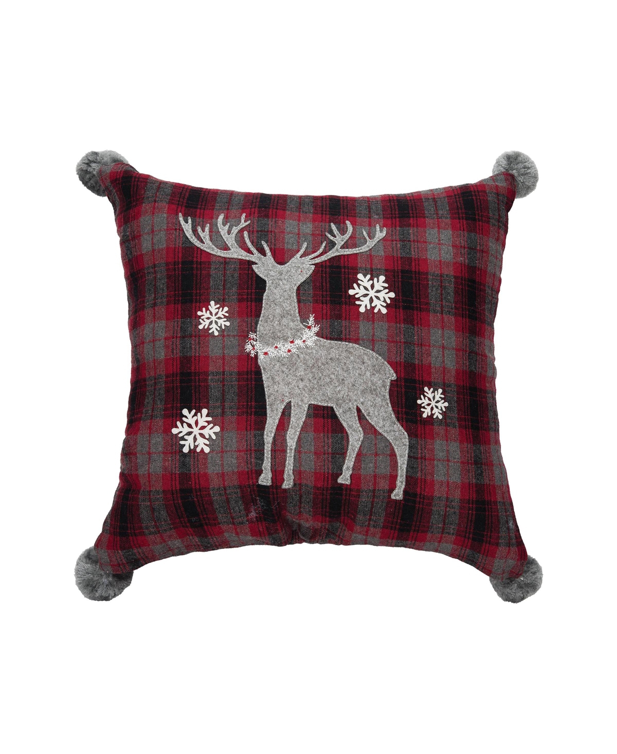 Click here for 18 x 18 Frosty Deer Plaid Embellished Christmas Th... prices