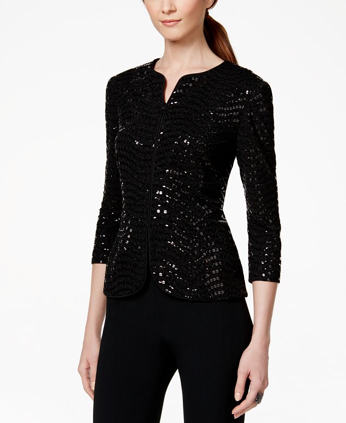 Alex Evenings Sequined Jacket & Top Set - Macy's