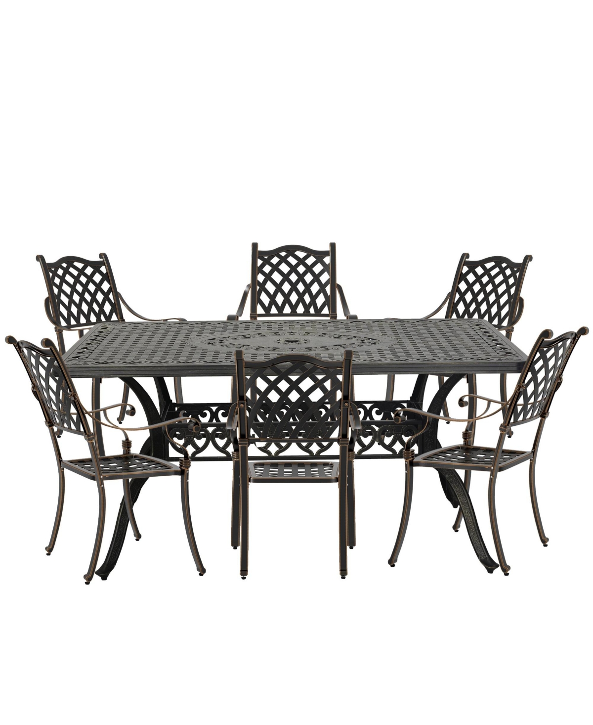 Click here for 7pcs Patio Dining Set Cast Aluminium Outdoor Dinin... prices