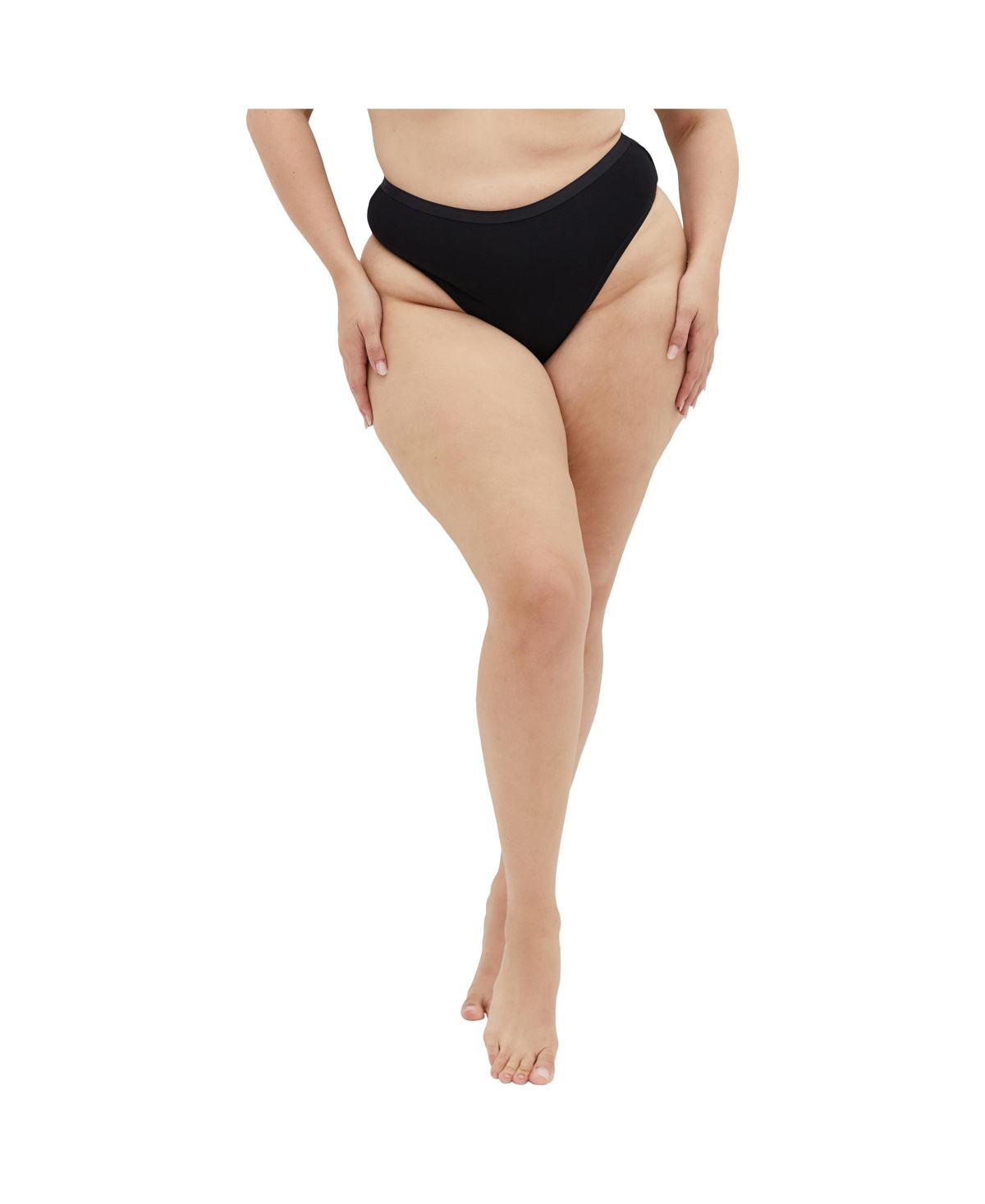 Click here for City Chic Plus Size 3 Pack Cotton Thong - Black prices