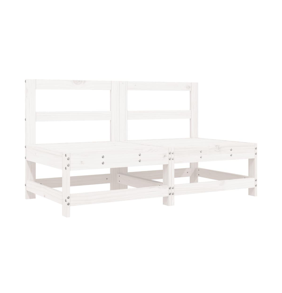 Click here for Patio Middle Sofas 2 pcs White Solid Wood Pine - W... prices