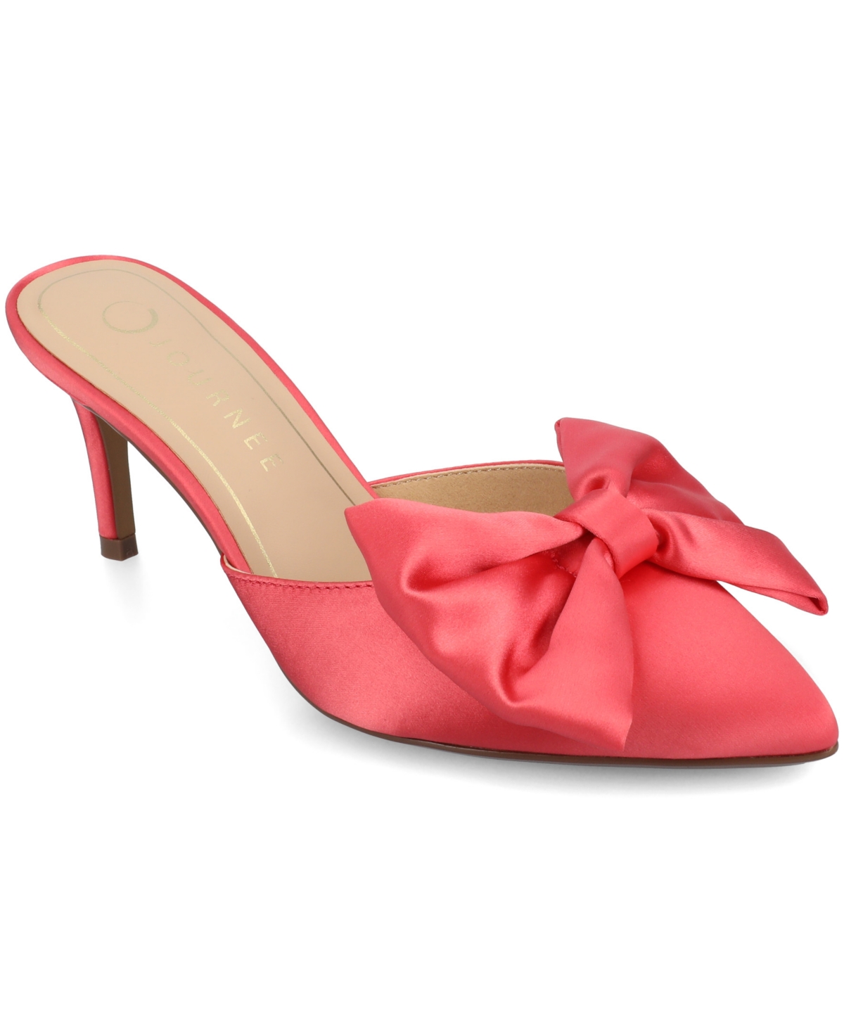 Click here for Journee Collection Womens Tiarra Bow Heels - Coral prices
