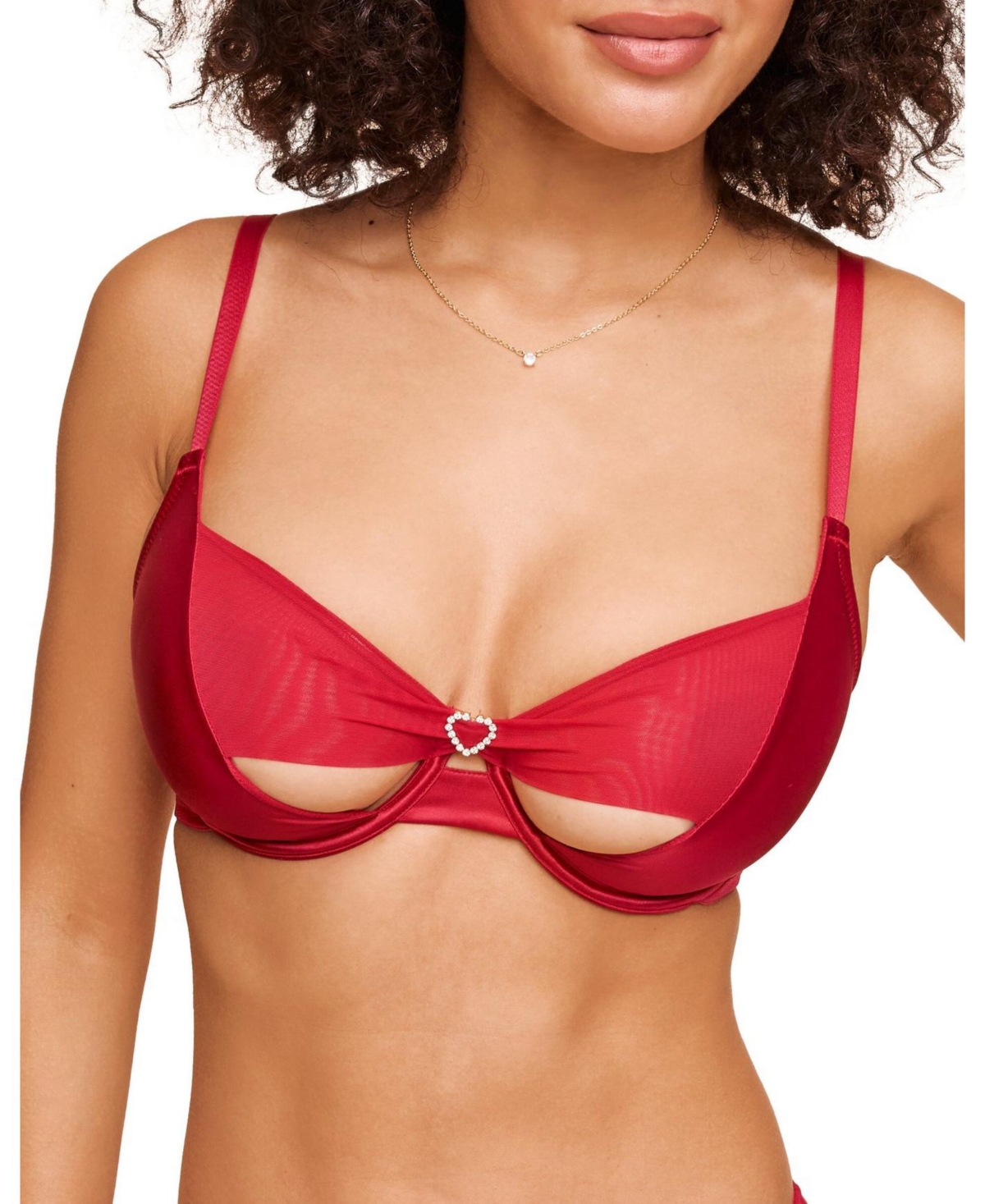 Click here for Libi Womens Unlined Demi Bra - Dark red prices