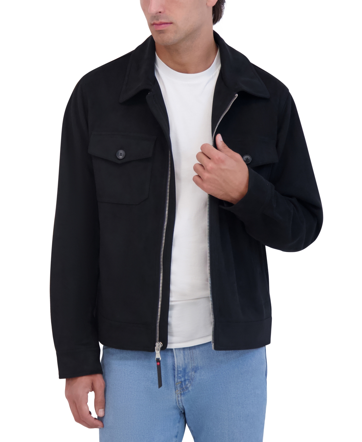 Click here for Robert Graham Mens Faux Suede Field Jacket - Black prices