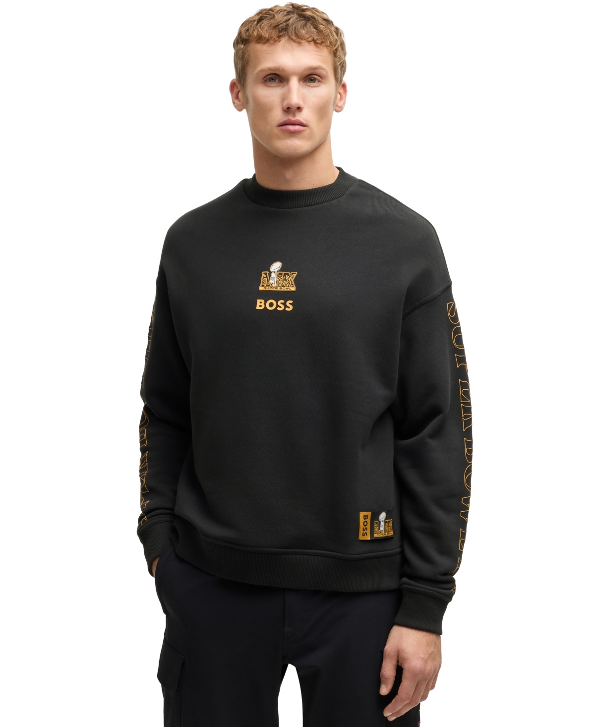 Click here for Hugo Boss x Nfl Mens Gold-Tone Embroidery Sweatshi... prices