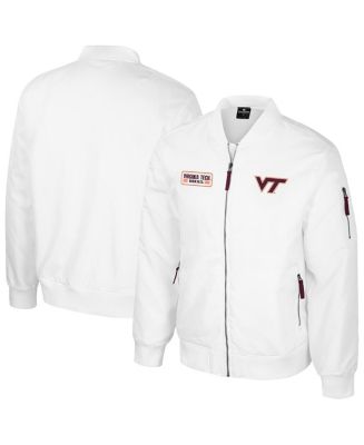 Colosseum Men's Virginia Tech Hokies White Rabbit Full-Zip Bomber ...