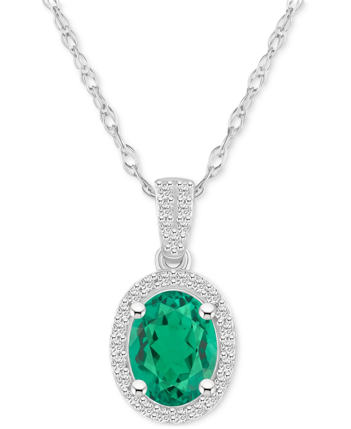 Click here for Lab-Created Emerald (1 ct. t.w.) & Lab-Created Whi... prices