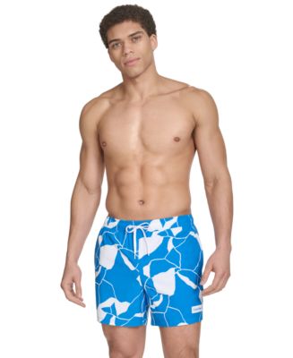 Calvin Klein Men's Core Euro Regular-Fit Quick-Dry 5" Swim Trunks with ...