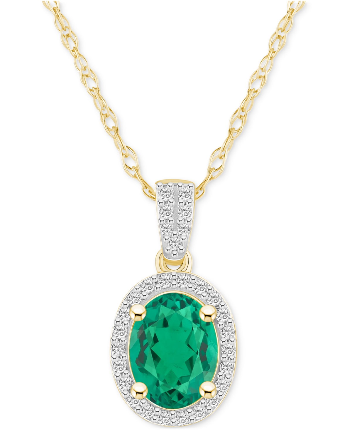 Click here for Lab-Created Emerald (1 ct. t.w.) & Lab-Created Whi... prices
