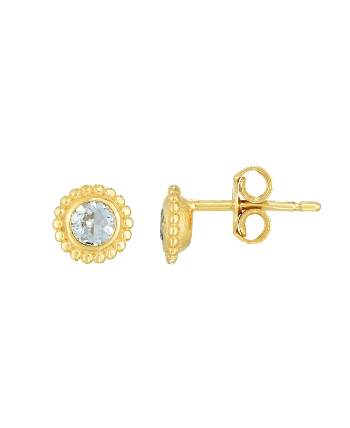 Click here for The Lovery Aquamarine Bezel Beaded Stud Earrings 1... prices