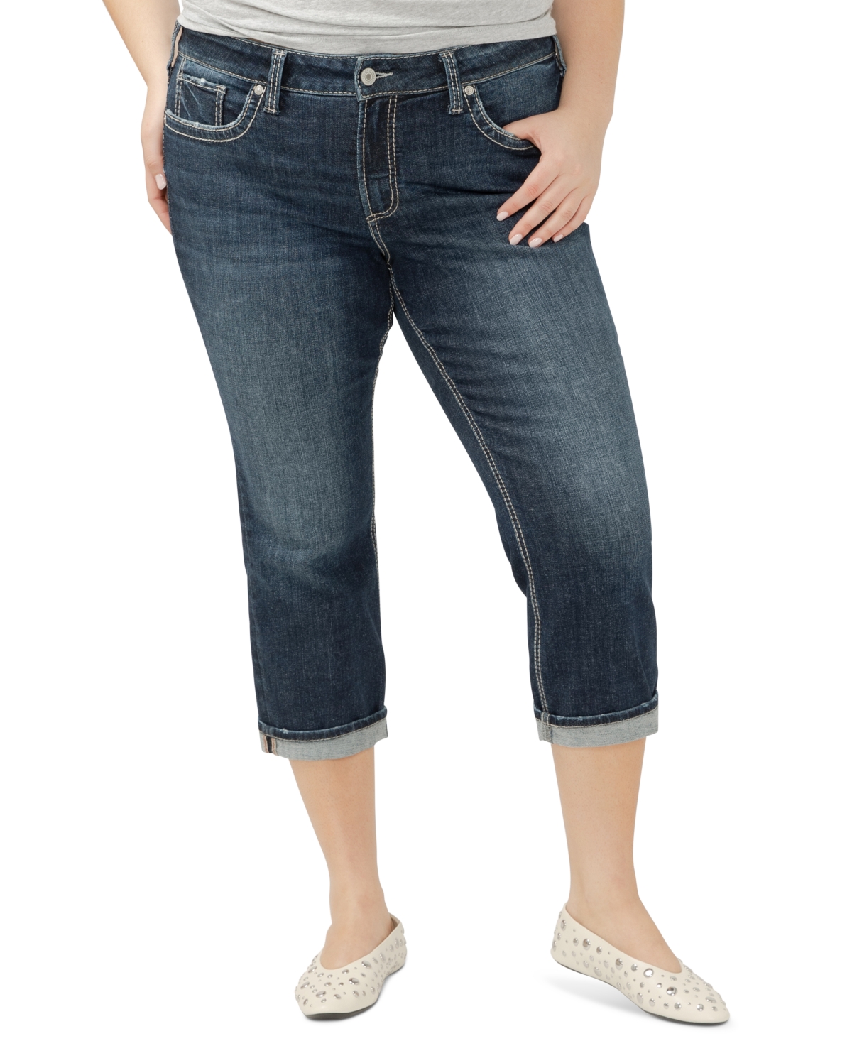 Click here for Silver Jeans Co. Plus Size Suki Mid-Rise Curvy Fit... prices