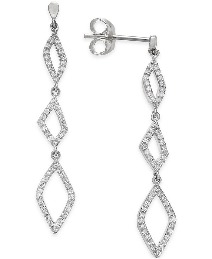 Macy's Diamond Gradual Drop Earrings (1/3 ct. t.w.) in 14k White or ...