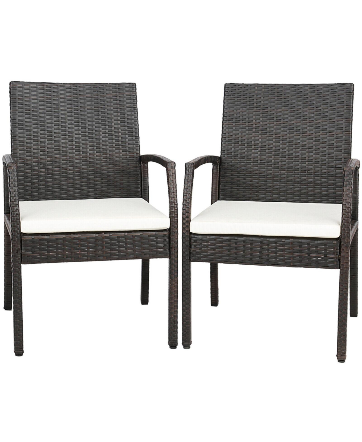 Click here for 2 Pieces Patio Wicker Dining Armchair Set with Sof... prices
