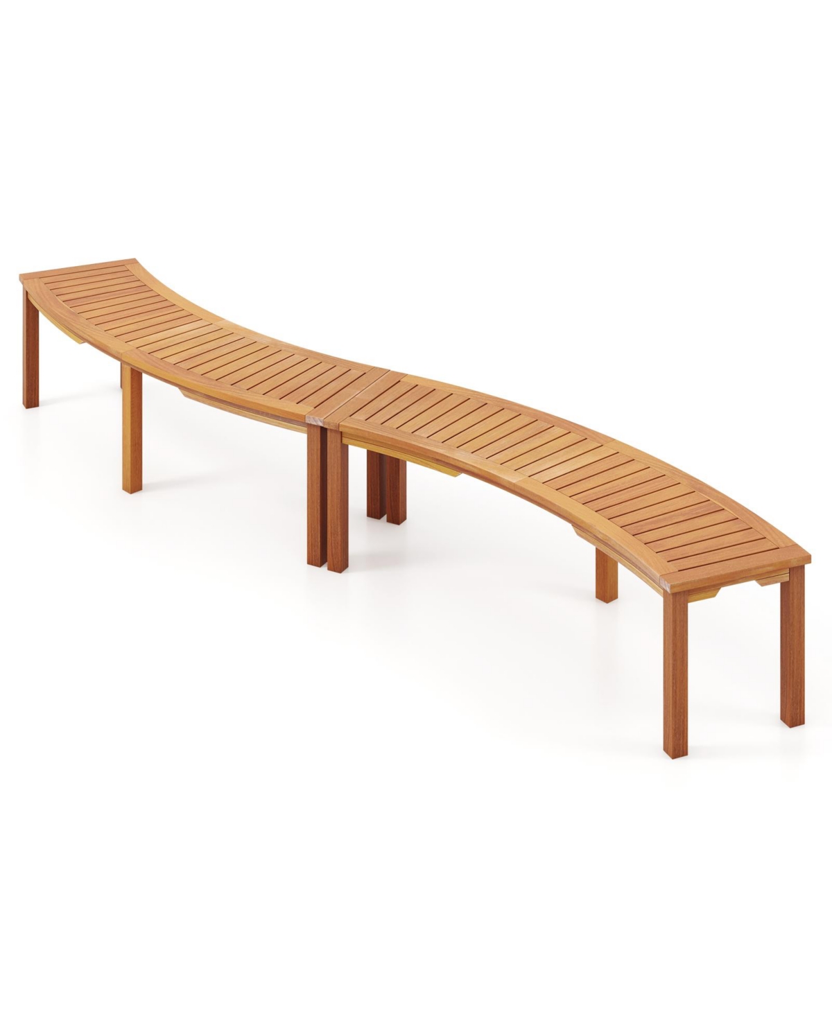 Click here for Outdoor Curved Acacia Wood Fire Pit Bench with Sla... prices