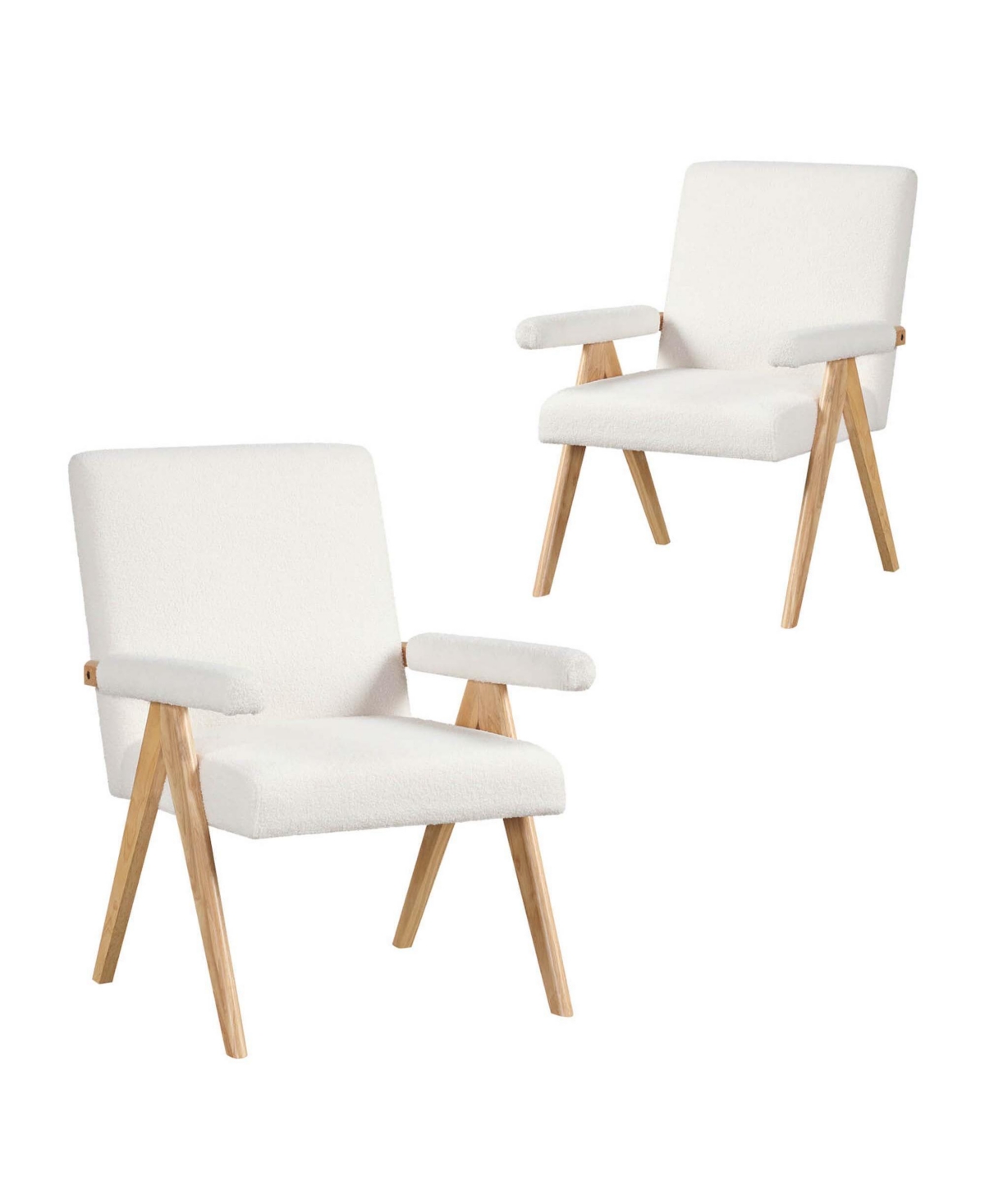 Click here for 2 Pcs Mid-Century Accent Chair with Solid Rubber W... prices
