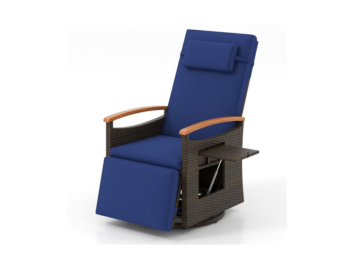 Click here for Patio Rattan 360° Swivel Recliner Chair with... prices