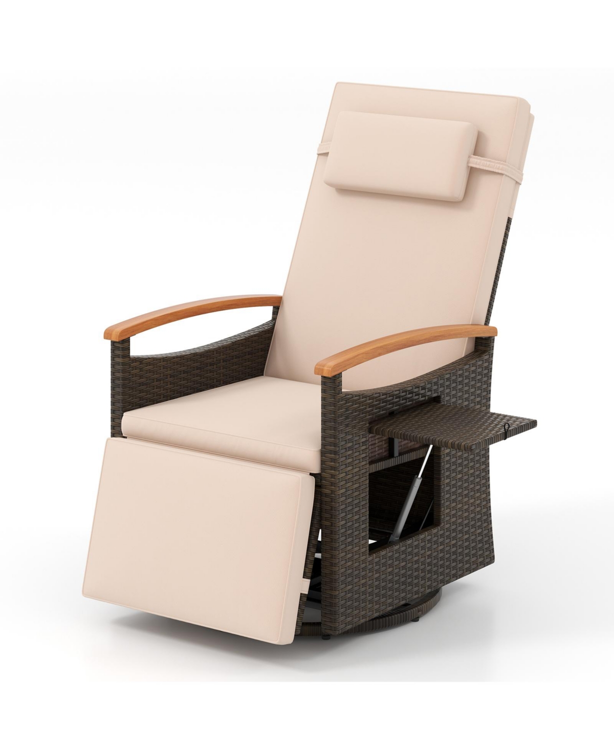 Click here for Patio Rattan 360° Swivel Recliner Chair with... prices