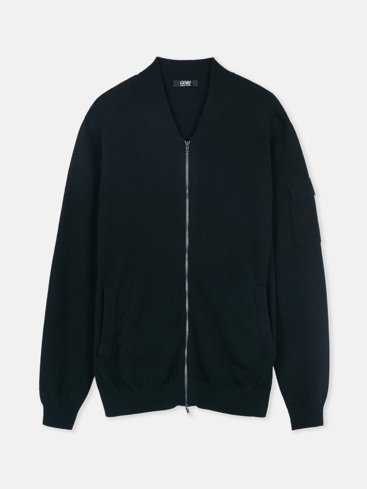 Click here for Gobi Cashmere Mens 100 Cashmere Bomber - Black-blu... prices