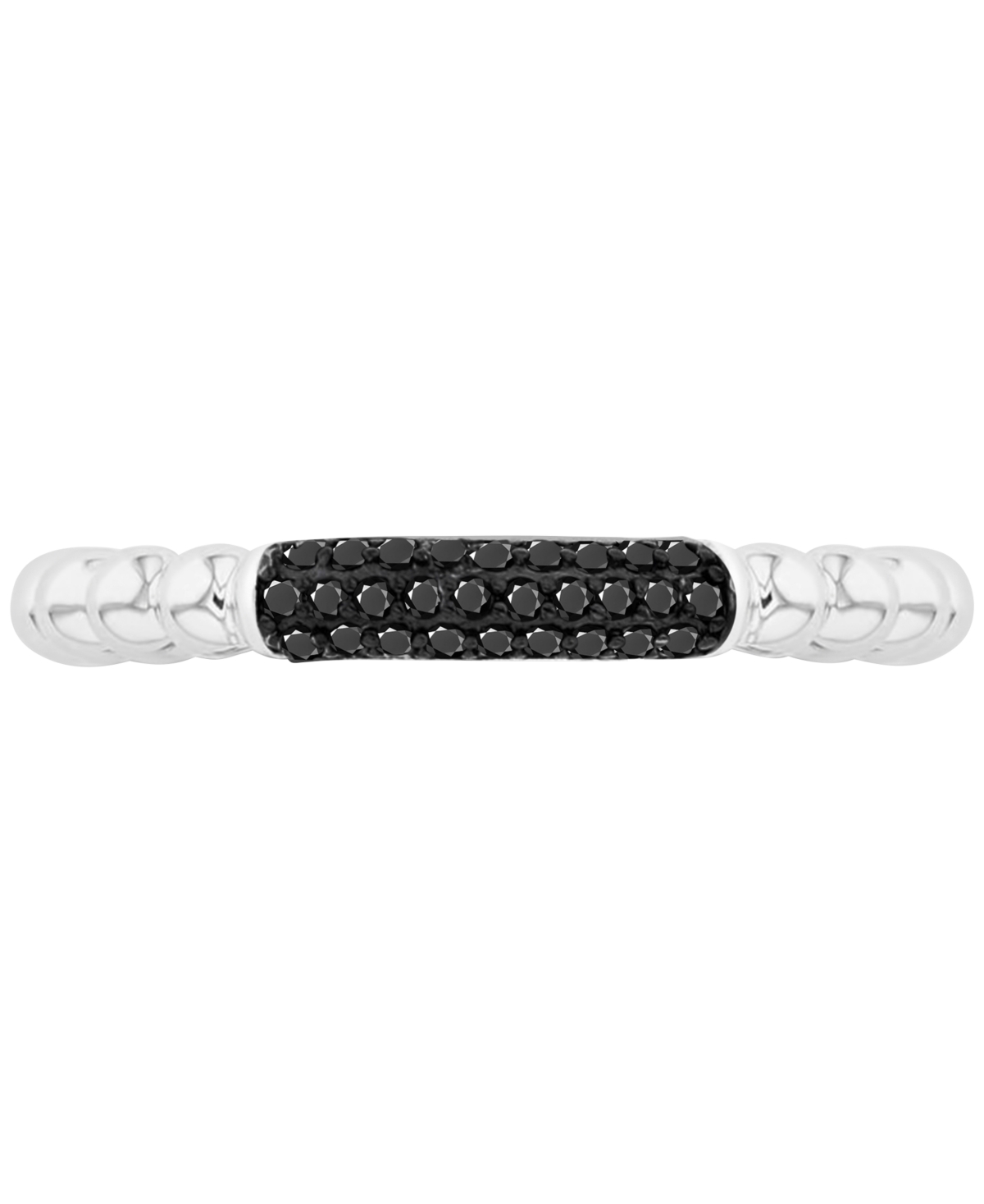 Click here for Black Spinel Pave Textured Stack Ring (1/5 ct. t.w... prices